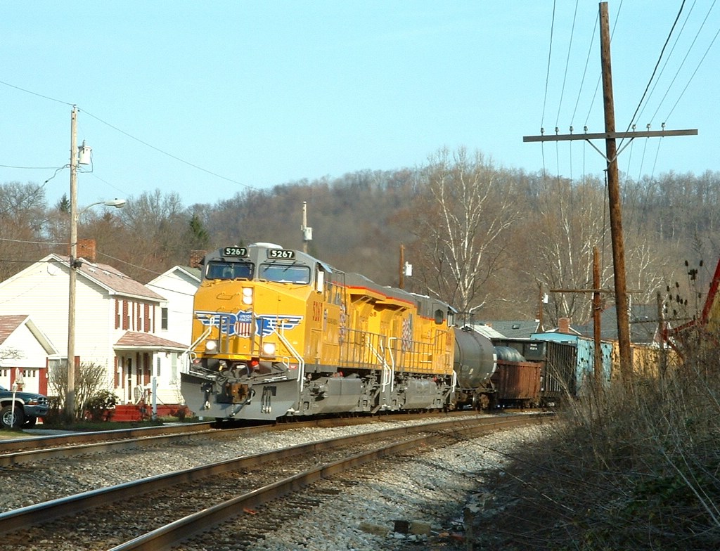 UP 5267 & 5268 is east bound at mp294, Keystone sub,